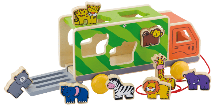Viga – Wooden Toy Pull Along Animal Truck – Edutoy