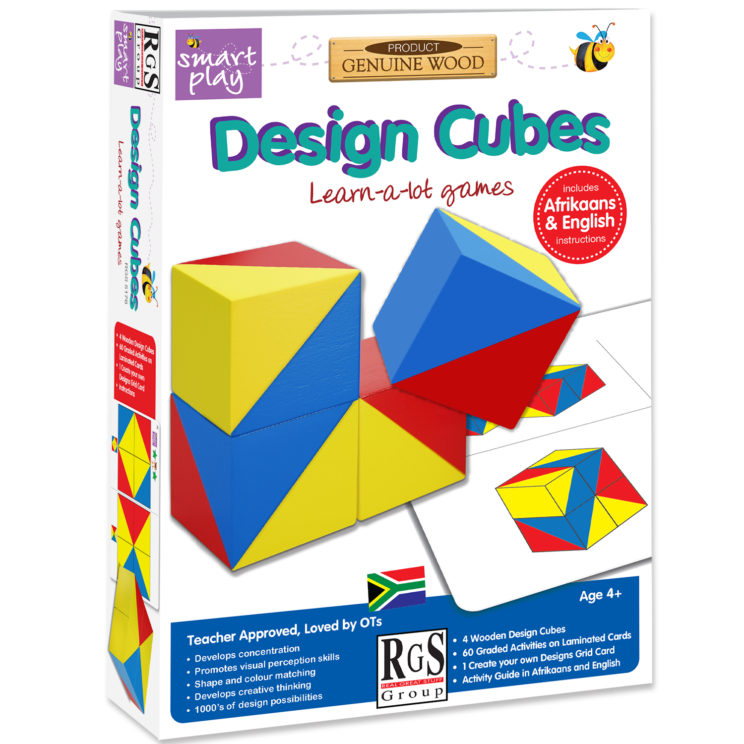 Design Cubes Wooden 4Pc – Edutoy