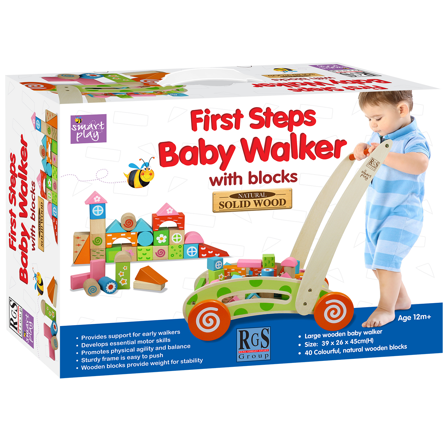 First Steps Baby Walker with blocks – Edutoy