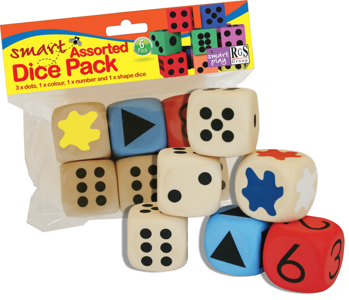 Dice Assorted – Pack of 6 – Edutoy