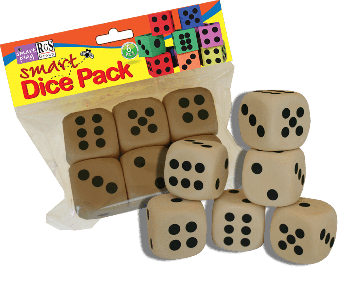 Giant Dice Pack – Dots – Pack of 6 – Edutoy
