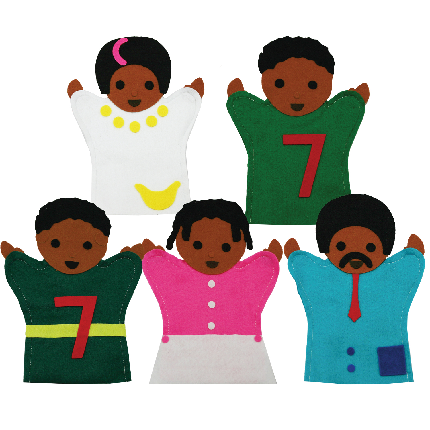 Puppets Black – 5Pc – Family – Edutoy